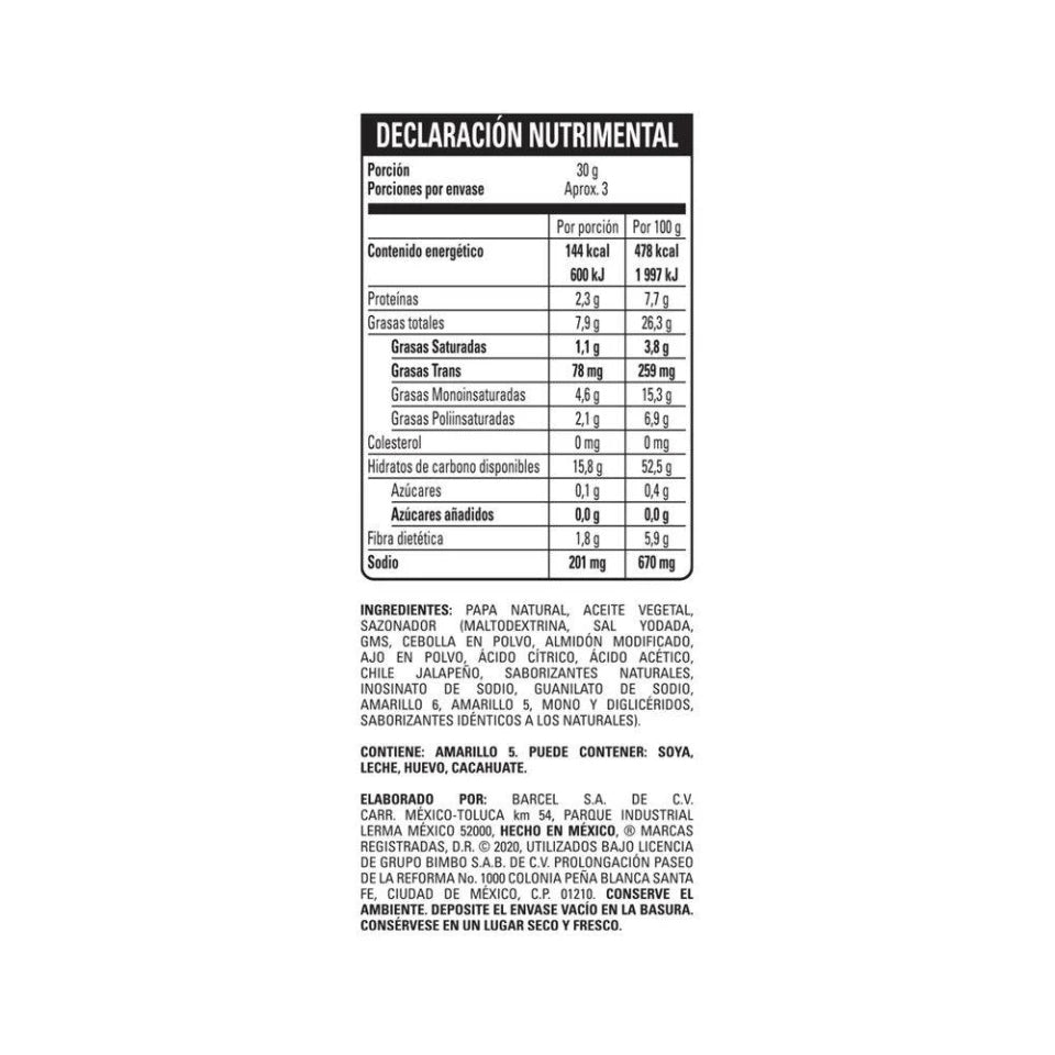 Papas fritas Barcel Chips sabor jalapeño 100 g – Welcome Stays Papas fritas Barcel Chips sabor jalapeño 100 g – Welcome Stays